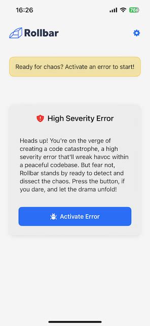 Trying Rollbar With The Error Simulator