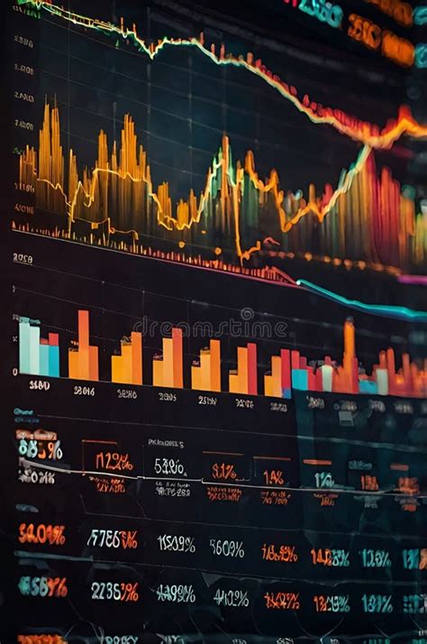 Image Illustration Of A Stock Price Development Chart On A Computer Screen Stock Illustration