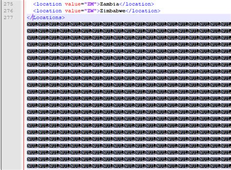 C What Could Cause An XML File To Be Filled With Null Characters Stack Overflow