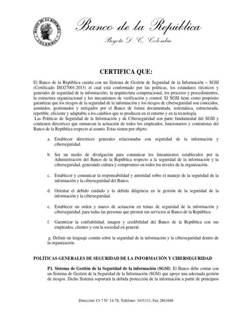 Certificacion Seguridad Informacion Pdf La Seguridad Informática