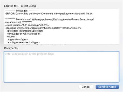 Send A Package File Log Report Apple Support Au