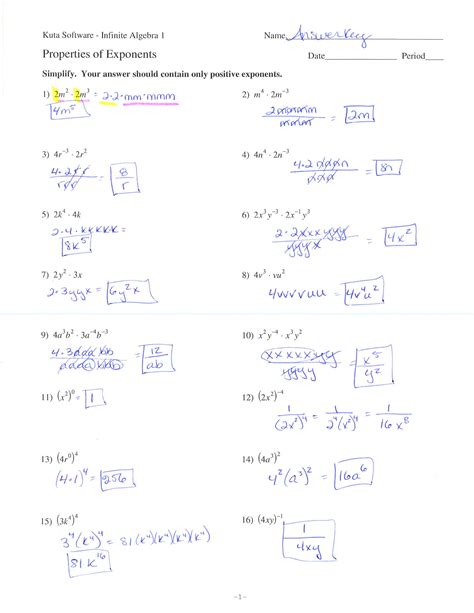 Simplifying Exponents The Learning Connection Worksheets Library
