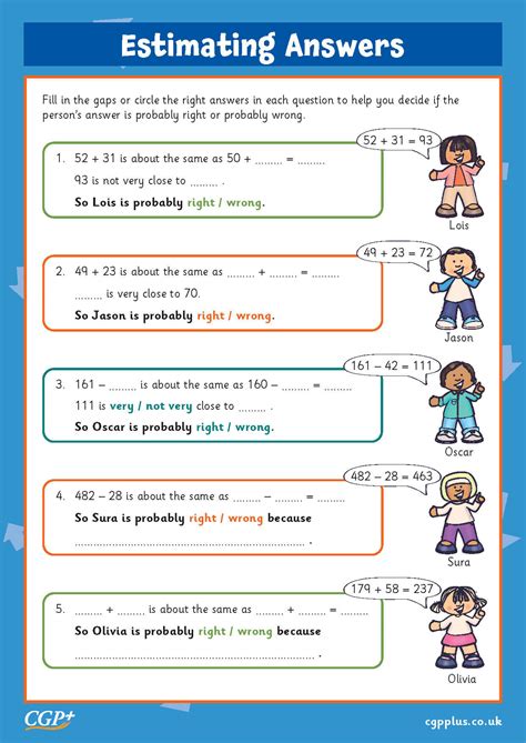 Estimating Answers Problems Stretch Year 3 Cgp Plus