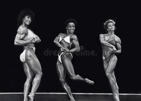 Mary Roberts Carla Dunlap And Carla Temple Pose At 1984 Ms Olympia In