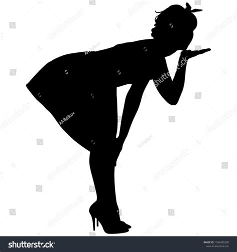 Silhouette Pinup Sexy Girl Stock Vector Royalty Free 1186385230