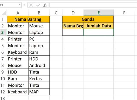 Cara Menghitung Data Ganda Di Excel Neicytekno