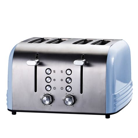 China Customized 4 Slice Toaster With 6 Bread Shade Setting Wide Slot