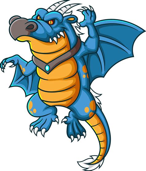 A Blue Fantasy Dragon Flying 15522510 Vector Art At Vecteezy