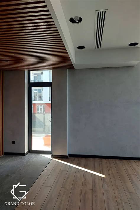 დეკორატიული კედელი სადა ეფექტი ალტერნატივა შპაკლის საღებავ