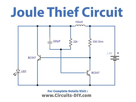 Simple Joule Thief Circuit Using BC NPN Transistor
