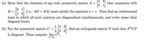 Solved A Show That The Elements Of Any Real Symmetric Chegg