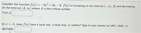 solved consider the function f x 2x2 4x 8 f x ﻿is