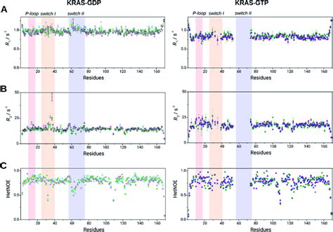 Relaxation Parameters Of The Kras Wt Light Green Green G12c Mutant