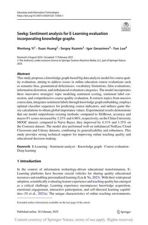 Seekg Sentiment Analysis For E Learning Evaluation Incorporating