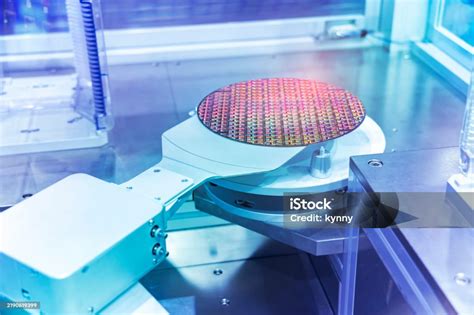 Silicon Wafers And Microcircuits With Automation System Control Application On Automate Robot