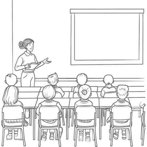 Premium Vector Outline Illustration For Positive Classroom For Teach