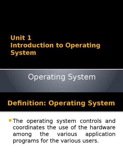 Unit 1 Introduction To Operating System Pdf Process Computing Thread Computing