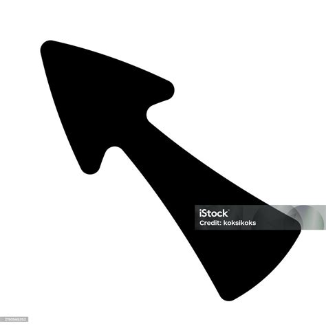 Cartoon Arrow Cursor Icon Diagonal Arrow Pointer With Rounded Corners
