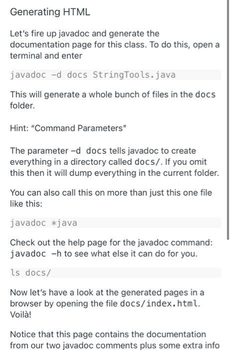 Solved Javadoc Well Documented Code Is Useful Code Your