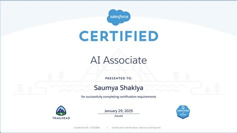 Aiassociate Salesforcecertification Learning Ai Saumya Shaklya
