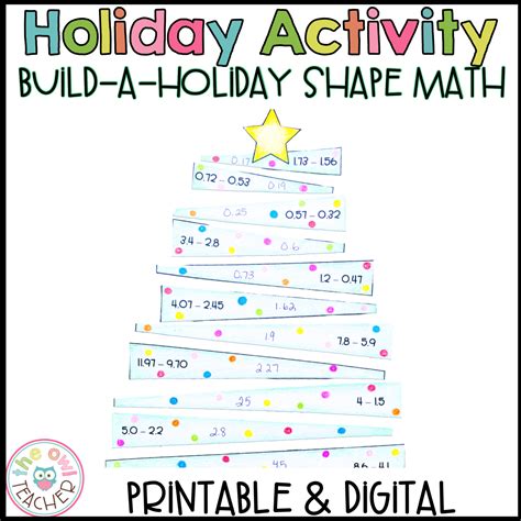 Adding And Subtracting Decimals Holiday Activity Printable