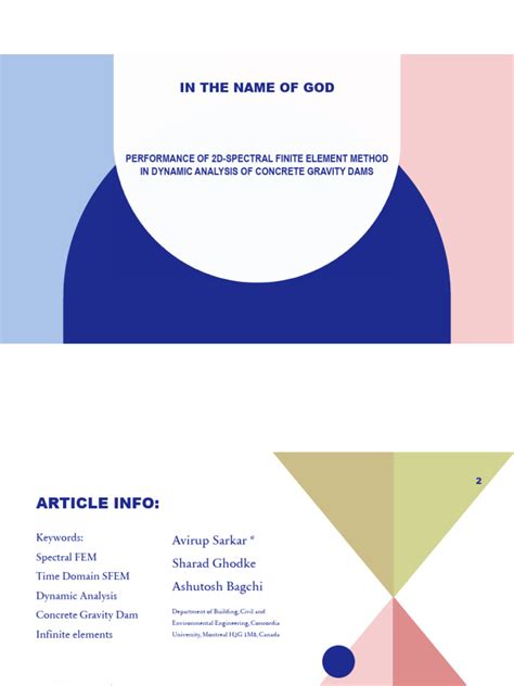 Dynamic Analysis Of Concrete Gravity Dams Pdf Finite Element Method