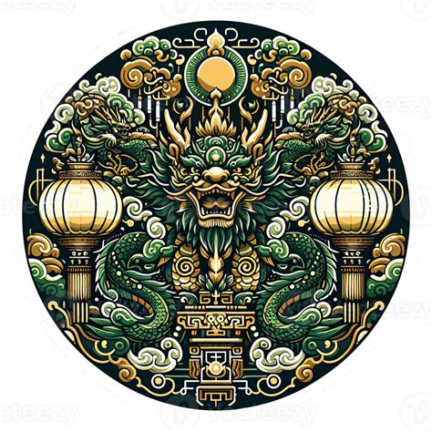 Ai Gerado Chinês Novo Ano Fundo Decorações Com Dragão E Tradicional Papel Festival Lanternas