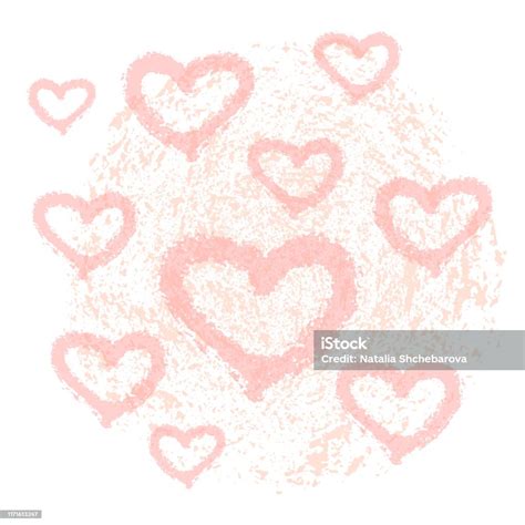 트렌디 한 파스텔 핑크와 베이지 색의 질감 부드러운 소녀 추상 귀여운 하트 배경 그런지 드라이 브러쉬 또는 숯 질감 0명에 대한 스톡 벡터 아트 및 기타 이미지 Istock