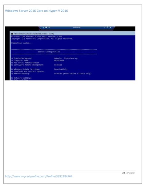 install and configure windows server 2016 core on hyper v 2016 step by