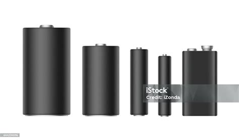 블랙 매트 알칼리 건전지의 확산 크기 Aaa Aa D Pp3의 브랜드 클로즈 업 0명에 대한 스톡 벡터 아트 및 기타 이미지 0명 3차원 형태 개체 그룹 Istock
