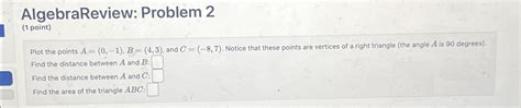 Solved AlgebraReview Problem 2 1 Point Plot The Points Chegg Com