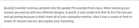 solved [acuña] consider solving a problem like the update pq