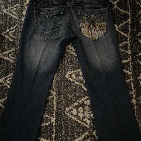 True Religion Jeans Buddha Embroidery🪷 Lightly Depop