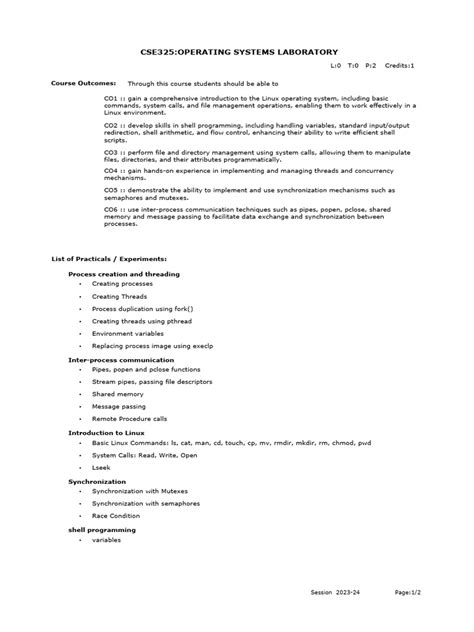 cse 325 operat lab pdf information technology computing