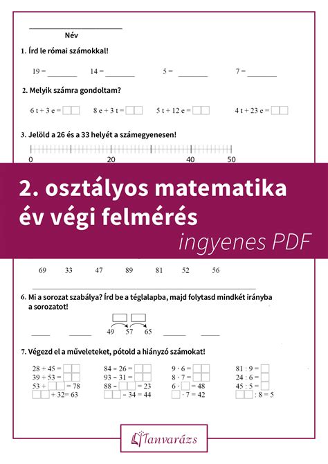 2 Osztályos Matematika év Végi Felmérés Teszteld Tudásod