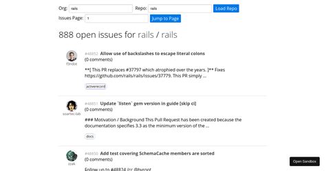 Rsk Github Issues Example Codesandbox