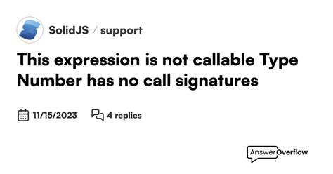 This Expression Is Not Callable Type Number Has No Call Signatures Solidjs