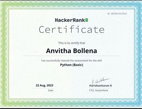Hackerrank Continuouslearning Certification Anvitha Bollena