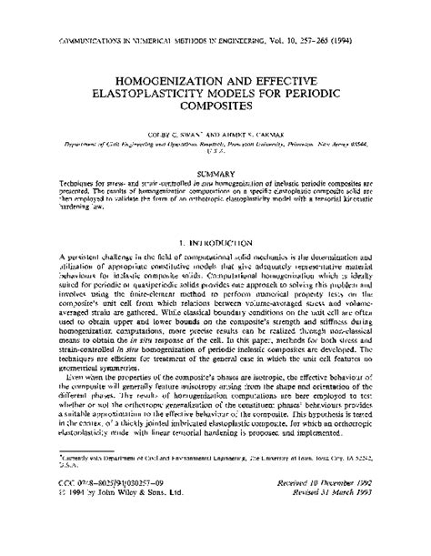 Pdf Homogenization And Effective Elastoplasticity Models For Periodic