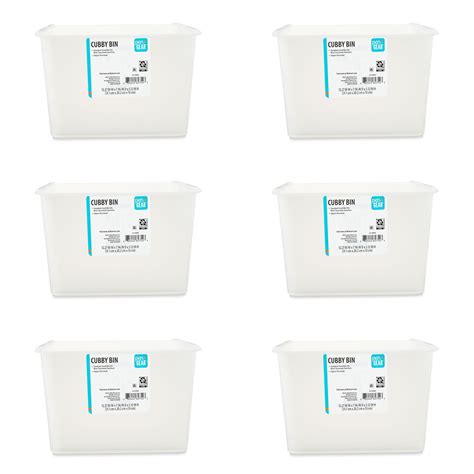 Pen Gear Plastic Cubby Bin Small Desktop Organizer Clear 6 Pack