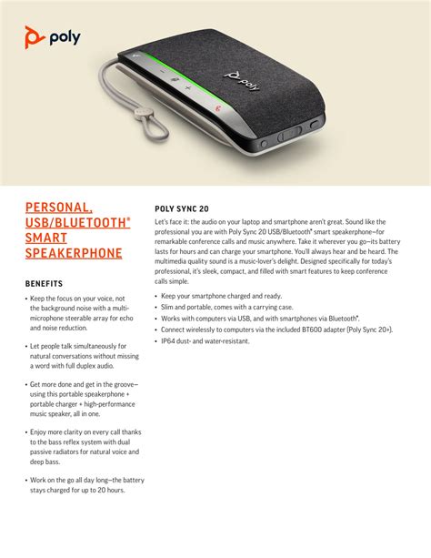 Poly Sync 20 Bluetooth Speaker Asianic Distributors Inc Philippines