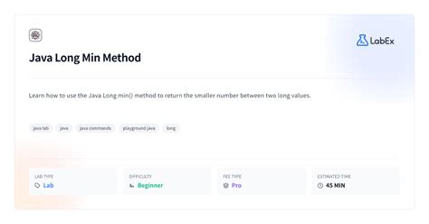 Dominando O Método Java Long Min Labex