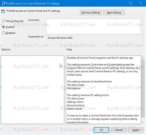 Cara Disable Control Panel Dan Settings Di Windows 10