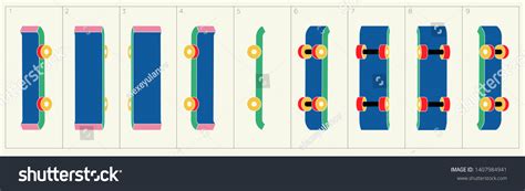 Skateboard Rotate Animation Sequence Sprite Sheet Vector Có Sẵn Miễn