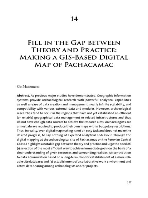 Fill In The Gap Between Theory And Pract Pdf Topography Geographic Information System