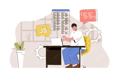 Premium Vector Web Developer Concept Designer Develops Site Writes