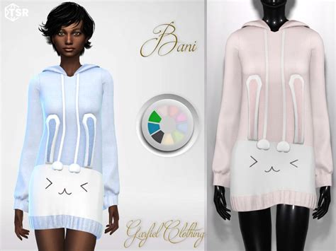 Garfiels Bani Cute Hoodie With Bunny Sims 4 Clothing Cute Hoodie