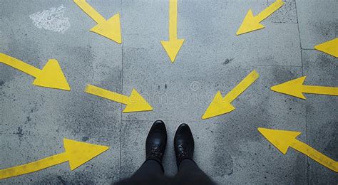 Multiple Choices Directional Arrows Decision High Quality Image Stock