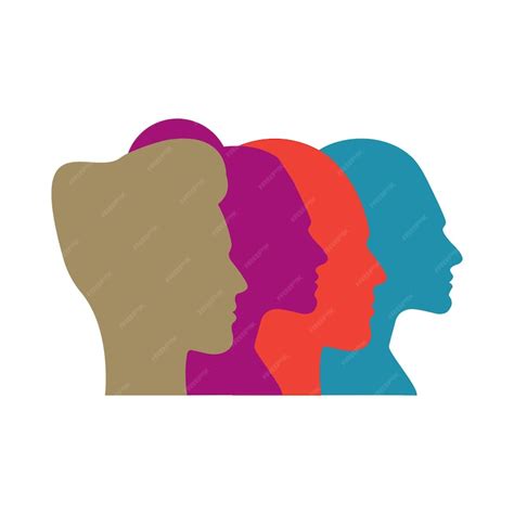 팀에 대한 젊은 남성과 여성 사람 프로필 아바타 벡터 일러스트 레이 션의 사람들이 실루엣 그룹 프리미엄 벡터