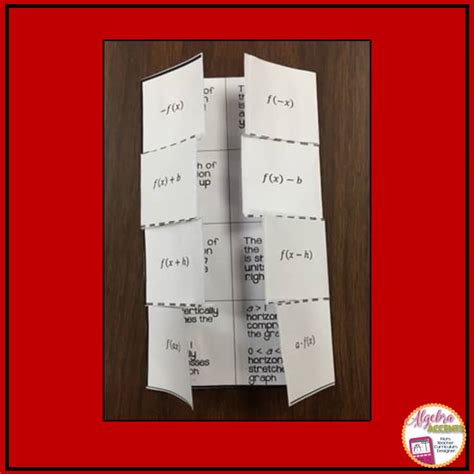 graphing linear transformations foldable by algebra accents tpt